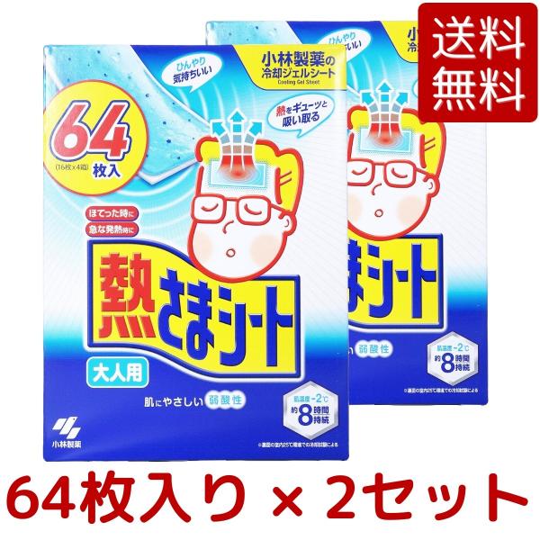 急な発熱や、歯痛、スポーツ後の火照った肌に熱さまシート！冷感ツブ入りジェルシートの冷却力が8時間持続し、皮膚の温度を下げ続けます。16枚×4箱×2セットの合計128枚入りのお得な大容量パックなのでご家庭や業務用としてもお使いいただけます。＜...
