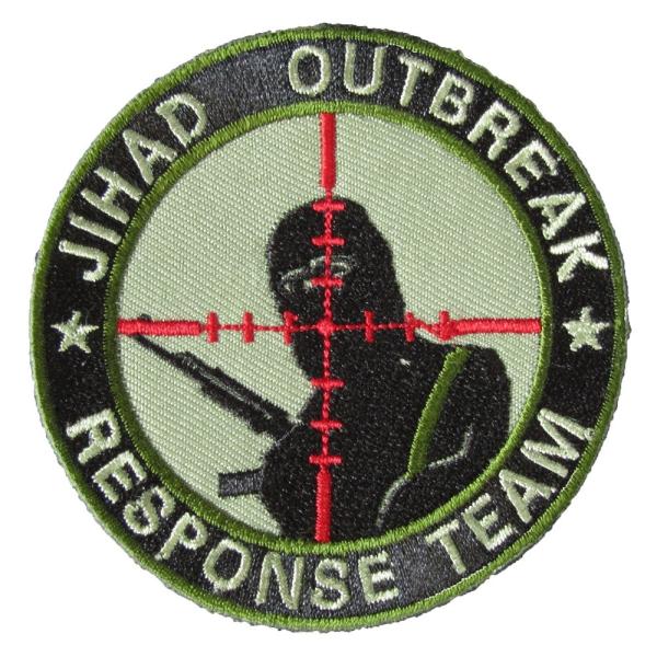 「Jihad Outbreak Response Team」ベルクロワッペンですたて7.5cmよこ7.5cm生産地：中国