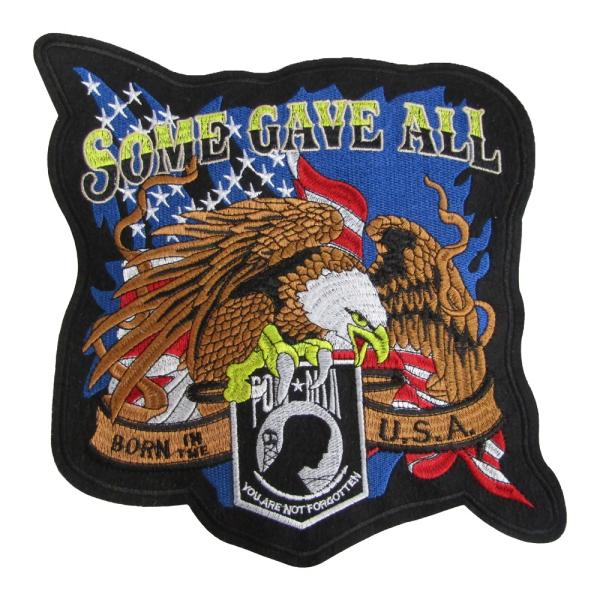 ◇SOME GAVE ALL◇素材:ポリエステル◇サイズ：縦25.8cm 横25.4cm◇生産国：中国◇アイロンワッペン接着方法：ワッペンを貼りたい場所に置き、薄手のタオルなどを当て布してアイロンを当てます。　アイロンの温度は150℃（中温...