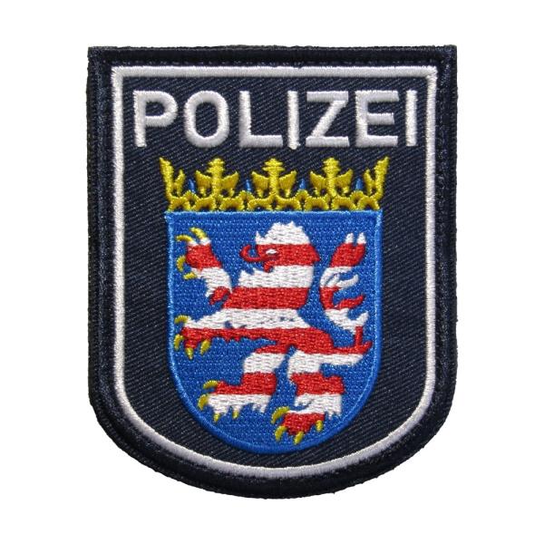 ◇素材:ポリエステル◇サイズ：縦9cm 横7.2cm◇生産国：中国◇裏面マジックテープでベルクロ部分に装着できます。◇ベルクロメス側付属します。◇商品名：ベルクロワッペン POLIZEI ドイツ 警察 ヘッセン州