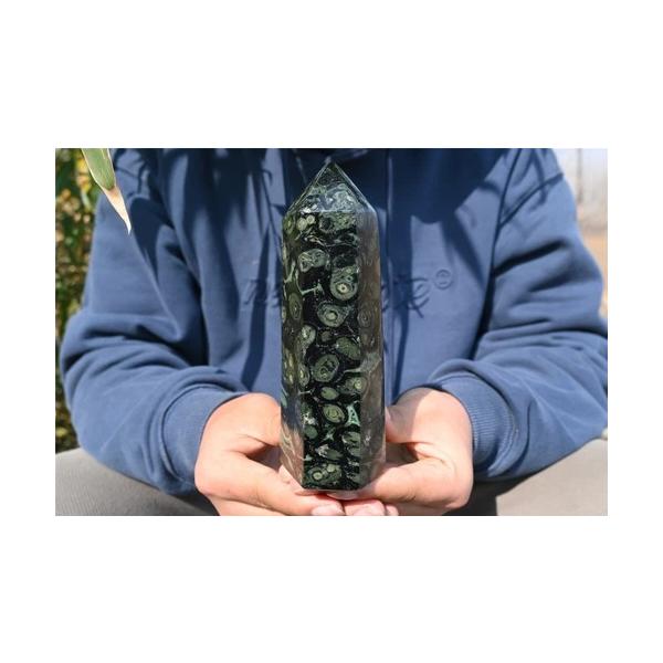 1.69LB 天然カンババジャスパー オベリスク クォーツクリスタルポイント ワンドタワー XA5703 1.69LB Natural Kambaba Jasper Obelisk Quartz Crystal Point Wand Tow...