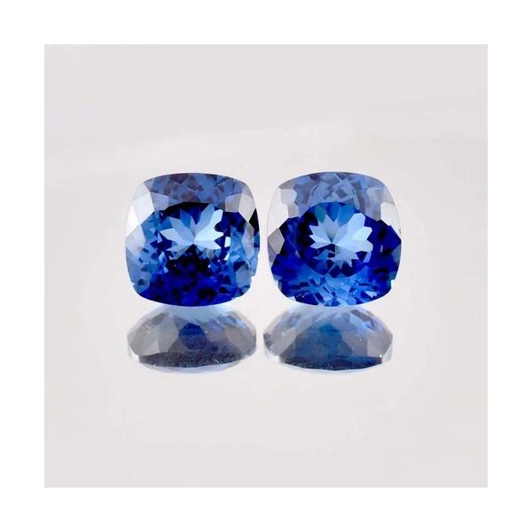完璧な天然ブルーセイロンサファイアクッションペア、GIT認定ルースジェムストーン Flawless Natural Blue Ceylon Sapphire Cushion Pair, GIT Certified Loose Gemstone