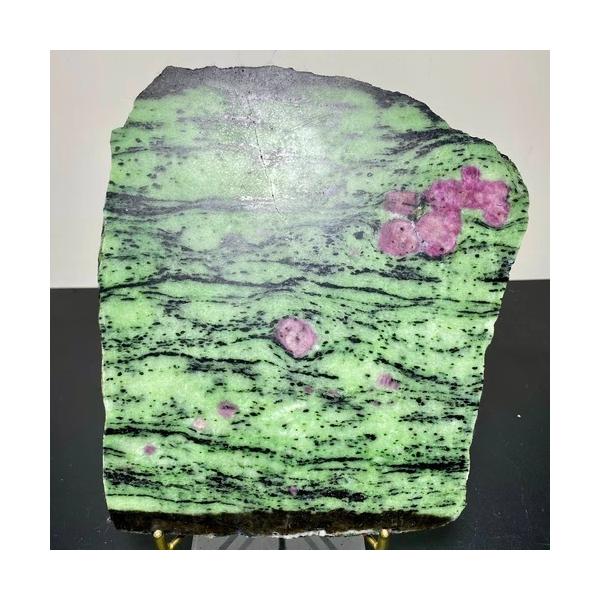 1200g 天然ルビーインゾイサイト原石スライス クリスタル装飾 宝石ヒーリング 1200g Natural Ruby In Zoisite Raw Stone Slices Crystal Decoration Gem Healing