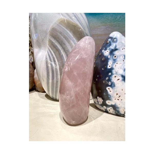 ローズクォーツ 自立型クリスタル ヒーリング ヨガ レイキ 瞑想 6インチ x 2インチ Rose Quartz Free Standing Crystal Healing Yoga Reiki Meditation 6” x 2”
