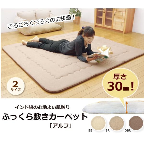 インド綿 ふっくら 厚敷き アルフ F敷 ブラウン 190×240cm