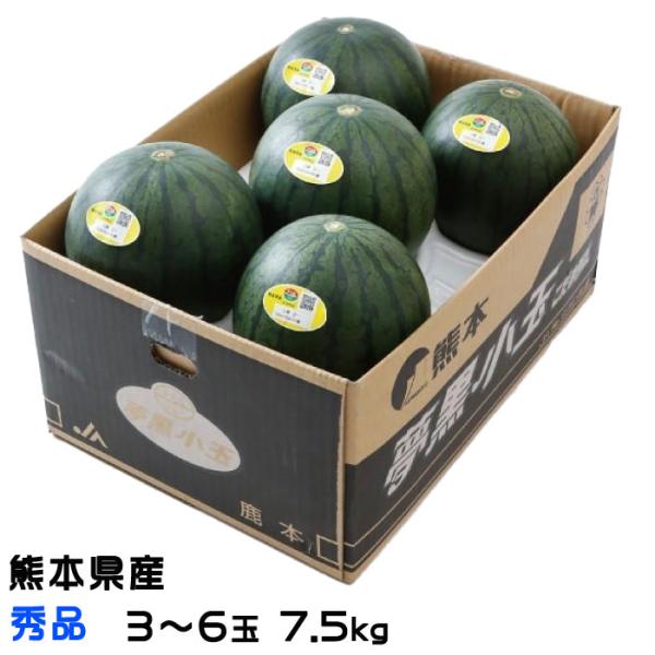 すいかの生産量日本一の熊本の名作「小玉すいか」。表面が黒いぐらい緑色が濃く、縞模様が目立たない品種です。小玉だから濃厚な甘みがギュッと凝縮されているだけでなく、皮が薄く可食部たっぷり皮目ギリギリまで甘さが続きます。熊本の豊富な水資源と寒暖差...