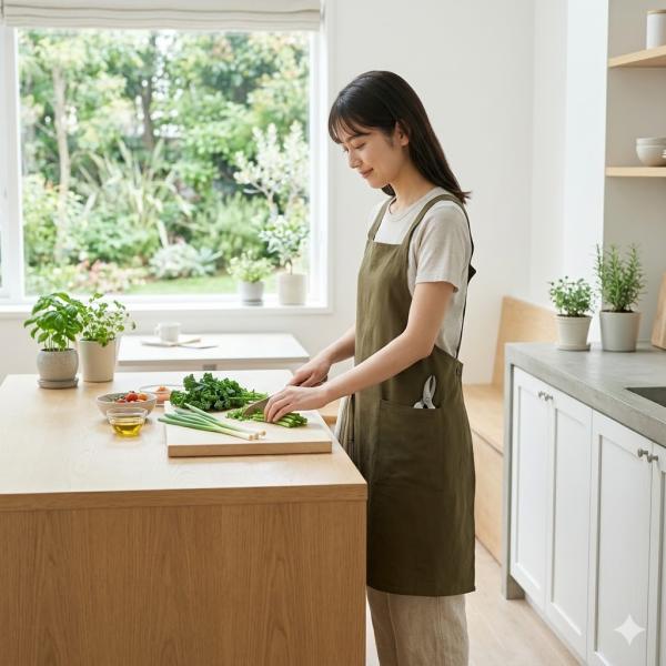家事やお仕事で毎日使うエプロン、肩が凝ったり着脱が面倒だったりしませんか。そんな30代から50代の忙しい女性に、動きやすさと機能性を両立したH型ショート丈エプロンをご提案します。肩紐がずれ落ちにくい背中H型設計なので、お掃除や料理中もストレ...