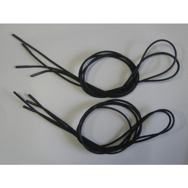 【送料無料】２足分(４本)　ろう引き　靴ひも　黒丸みのある紐で 革靴用に最適長さは60・65・70・75・80・85・90cm