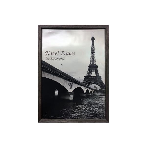 高級なツキ板を使った家具調フレームです。飾る場所を選ばないオーソドックスなデザインです。信頼のメイドイン・ジャパンです。◆OAサイズA3額縁◆A3サイズがピッタリ入ります(420x297mm)　◆天然木(フレーム部分)・PET入り(表面・作...