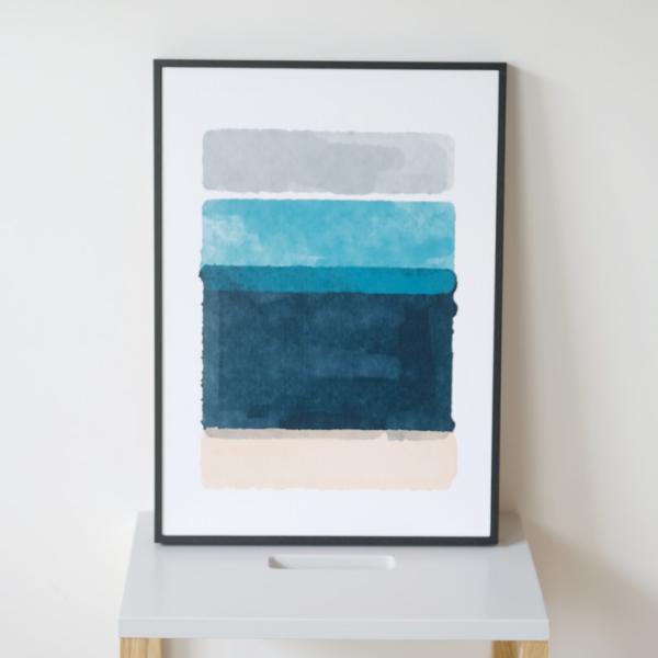 マーク・ロスコ的な水彩のアブストラクトアートをキャンバスにプリントし、細縁のフレームにセットしたリビングに、カフェにレストランにホテルにもオススメなキャンバスアート。幅7mmのフレームは存在をあまり主張せず、スッキリとした見た目となっており...