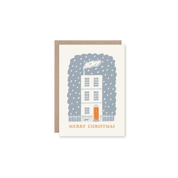 静寂に包まれたクリスマスの日のお家を描いたグリーティングカードです。厚みのあるA6サイズの二折カードとクラフト封筒がセットになっています。カードは300年近くの歴史を持つイタリアFedrigoni社製の紙を使用しており、繊細で柔らかな質感は...
