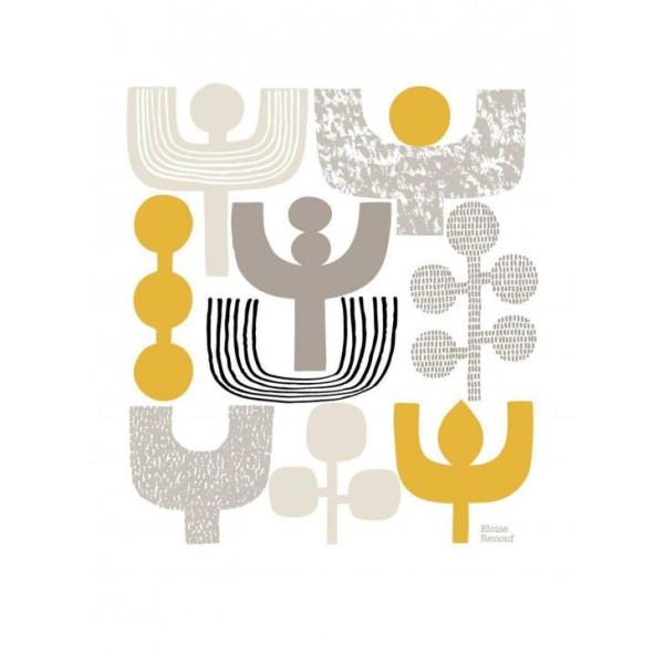 雲や雨のデザイン、ツリーやリーフ、鳥やフォッシュ、パステルカラーの組み合わせによるアブストラクト・アートなど、女性ならではの繊細なタッチで描かれるUKノッティンガムのEloise Renoufによる作品が入荷しました。北欧テキスタイル好きな...