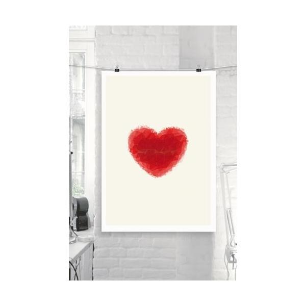 UKのイラストレーターによるハート・ポスター！言葉にインスピレーションを受けアートを作成するThe Motivated Typeのポスターが入荷。こちらの「Red Love Heart Polygons Color Valentine」ポス...