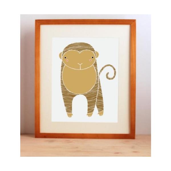 【ネコポス配送OK】USのデザイナーStacie Bloomfieldのモンキー・アートプリント！Stacie Bloomfieldにより2009年に立ち上げられたブランド、Gingiberのポスターが入荷。彼女のイラストは、アニマルをモチ...