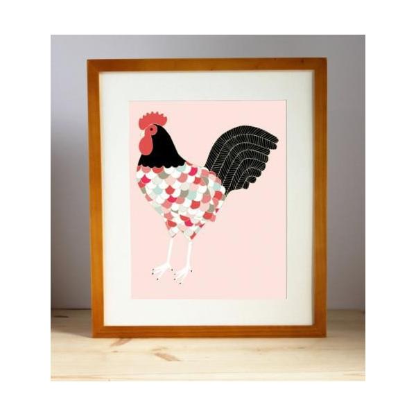 【ネコポス配送OK】USのデザイナーStacie Bloomfieldのルースター・アートプリント！Stacie Bloomfieldにより2009年に立ち上げられたブランド、Gingiberのポスターが入荷。彼女のイラストは、アニマルをモ...