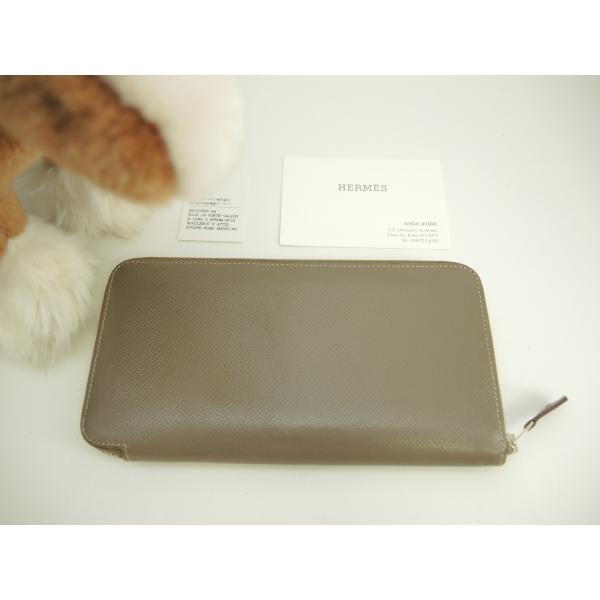 品名 : ラウンドジップ長財布　アザップロング　ロングウォレット　ジップアラウンドウォレットメーカー : エルメス (HERMES)型番・素材 : ヴォーエプソンライン・色 : エトープ　シルバー金具参考定価 : 未確認サイズ : W20 ...