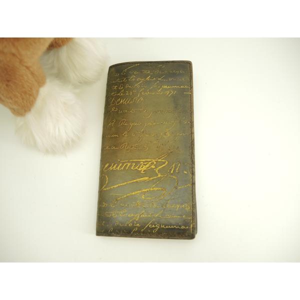 品名 : サンタル　2つ折り長財布　ロングウォレット　ブラザメーカー : ベルルッティ (Berluti)型番・素材 : ヴェネチアスクリットカーフレザーライン・色 : カリグラフィシリーズ　ゴールデンパティーヌ　ゴールド/ブラウン　ヴィン...