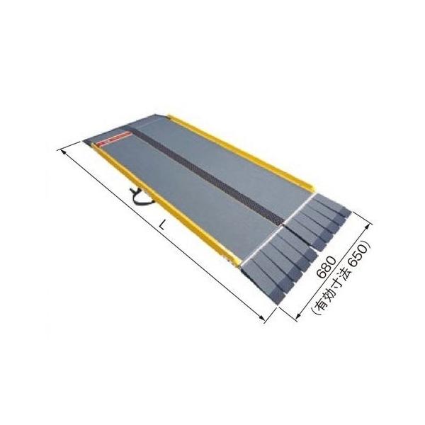車いす用スロープ段ない・スFK 800＊特長＊・今まで設置が難しかった坂道にも安定して設置できるスロープです。・スロープ下端部が細かく分かれているため、傾斜に沿って設置できます。・スロープ先端が可動するため、設置角度に関わらず、上端部を地(...