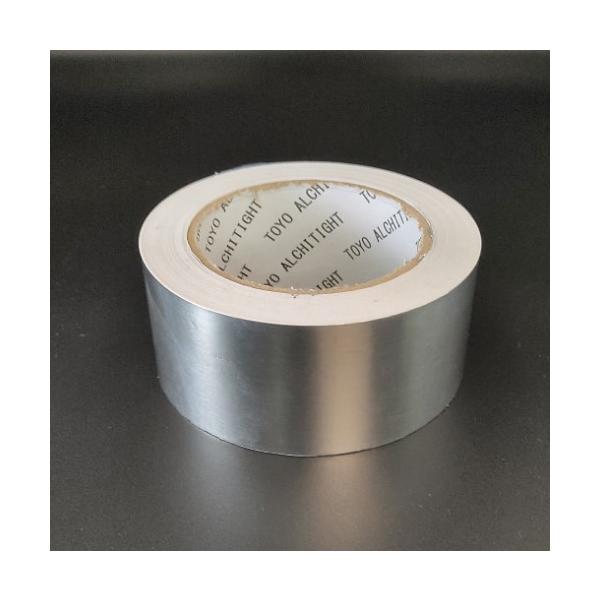 アルミテープ　　TA-A5050　５０幅ｘ５０ｍ　粘着テープ　東洋アルチタイト５０幅ｘ５０ｍアルミ箔厚さ　0.05ｍｍテープ厚さ　　0.2mm●耐熱性と防湿性を求められる空調ダクトのシーリングや接合●保温材や保温・保冷管の目地シール●熱源近...