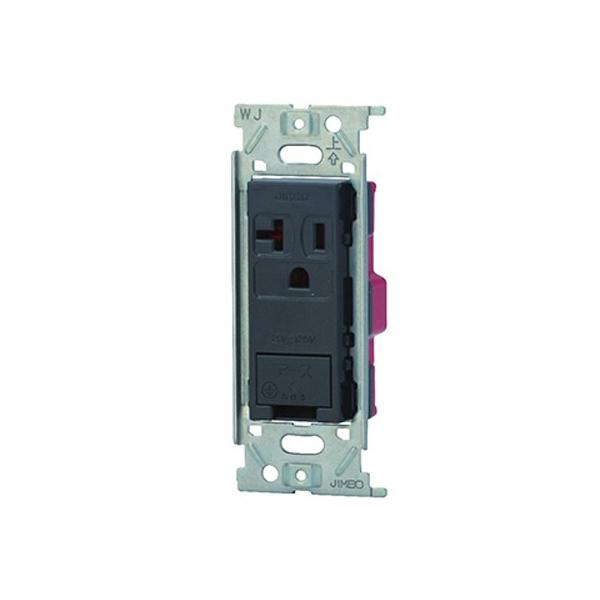 埋込アースターミナル付15A・20A共用接地コンセントEET 2PE AC15A 20A 125VＮＫシリーズ・取付枠一体型ソフトブラック色（マンセル番号 1.7P2.5/0.2）コンセントに つや消しマット加工 は施されておりません。プレ...