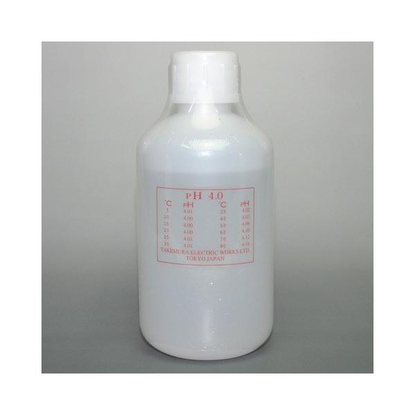 竹村電機製作所製のpHテスターの標準液です。pH4.01標準液です。容量500mlです。校正を行う場合に標準液は必要となります。
