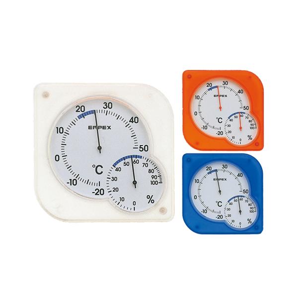 温度計・湿度計でうるおい生活。透明感のあるスケルトンカラー。お部屋に合わせてお選びください。※グリーン販売終了の為、現在は3色となります。