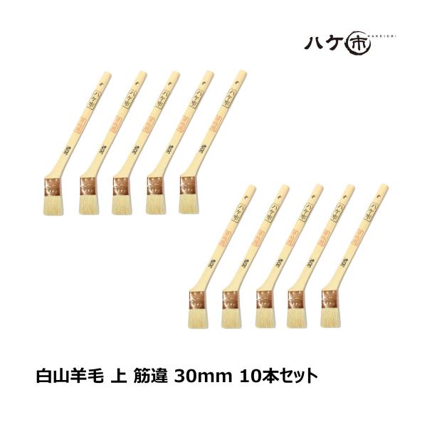 高級山羊毛を使用し、目地刷毛を筋違で制作することで塗りにくさをカバーしました。スミ切り用の刷毛としても使用できます。※毛抜け軽減のために、よく手払いしてからご使用ください。販売単位(本)：10本／セットサイズ(mm)：30厚み(mm)：5毛...