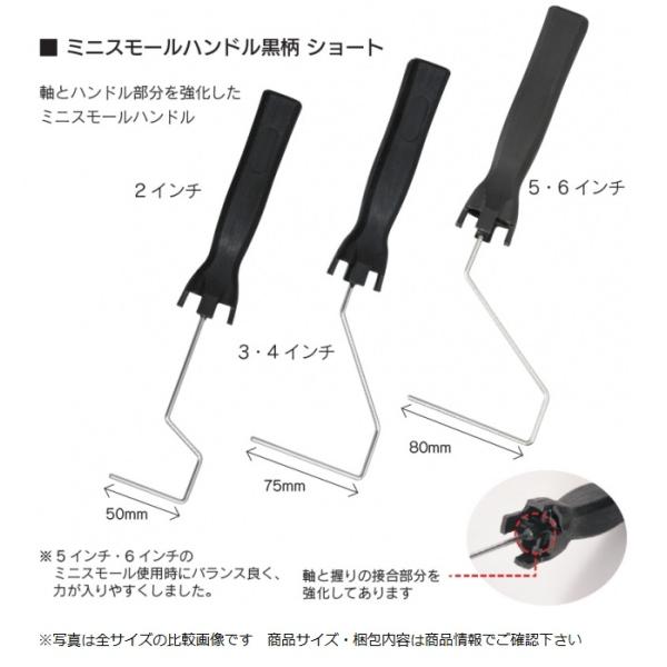 【サイズ】 5・6インチ【全長 (mm)】260【販売価格】300（330）/1本【梱包数量】 1本/箱※軸とハンドル部分を強化したミニスモールハンドル。※5インチ・6インチのミニスモール使用時にバランス良く、力が入りやすくしました。