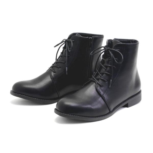 ■カラー：ブラック（黒）■アッパー素材：合成皮革■底素材：合成底■生産国：中国■重さ：片足約240g■幅：普通■ヒールの高さ：約2.5cm■筒丈：約12cm[数値はMサイズ実寸]★表記について★・数値は手作業による採寸ですので若干の誤差が生...