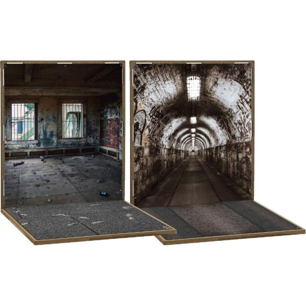 約1/10-1/6サイズのフィギュアなどに使えるジオラマ背景シートです。反射を防ぐつや消しマットPPコーティングが施されたハイグレード（HG)タイプです。ベースシートと組み合わせることでより臨場感のあるシーンを作り出せます。■紙製ジオラマレ...