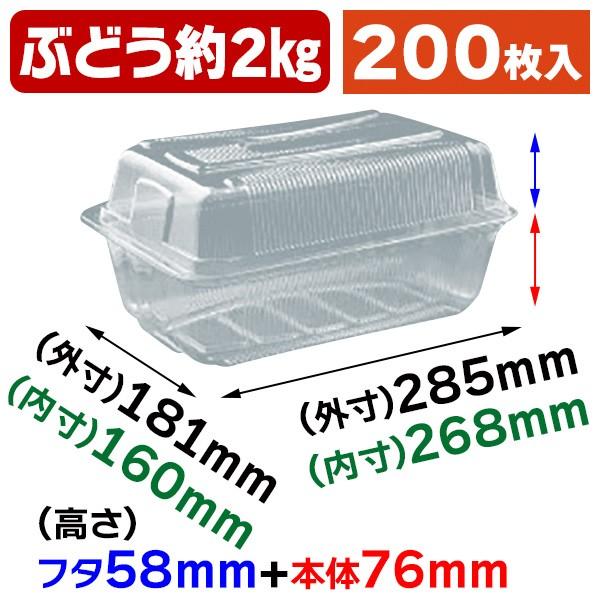 《仕様》─────────────────　［サイズ］内寸：268×160×132mm　　　　　　外寸：285×181×134mm　［材　質］A-PET　［重　量］69g　［　色　］透明　［形　状］フタ付フルーツ容器（ボタンカン合）　［品　...