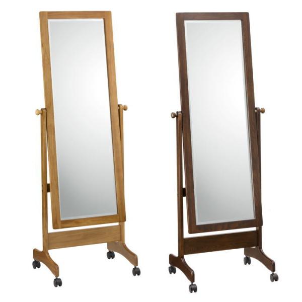 57幅 スタンドミラー SMC1560WE SMC1560LO キャスター付スタンドミラー 木枠 ナチュラル ダーク 姿見 ミラー おしゃれ 曙工芸サイズ 幅570ｘ奥行395ｘ高さ1540mm主材料 ニレ材カラー ナチュラル / ダーク塗...