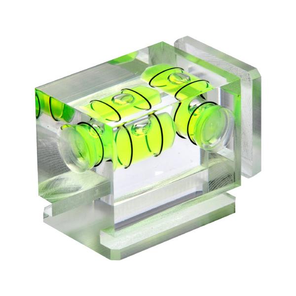 タテ位置、横位置に使用可能の2WAYタイプのレベラー※コニカミノルタおよびソニー製一眼レフカメラ（α-Aマウント）のホットシューに取付けできません。【商品仕様】サイズ:30(L)×22.5×H18.5mm重量:13g材質:アクリル