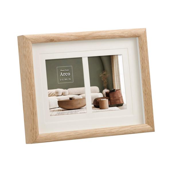 奥行きを変えて3つの表情を楽しめる、天然木を使用したフォトフレーム。Lサイズ、KGサイズ、2Lサイズの3サイズの写真に対応します。【商品仕様】フレーム材質:木製（MDF・べニア）額縁外寸法:約W237×H186×D30mm対応写真・プリント...