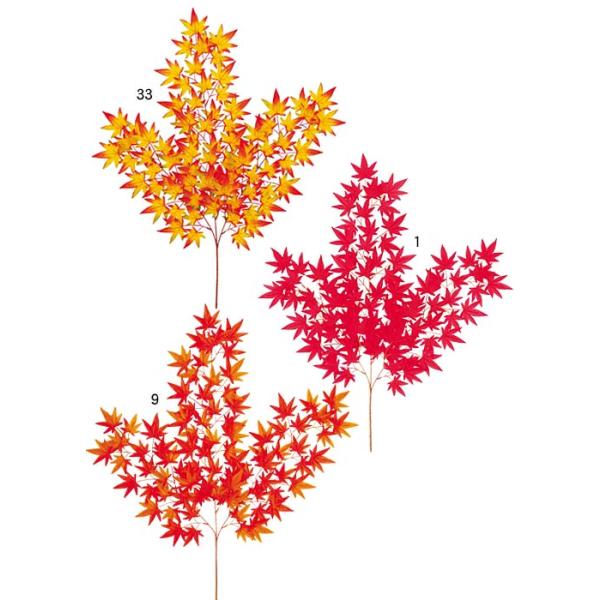 カラー　(1) レッド　(9) オレンジ　(33)オレンジ/イエロー【寸法】全長90cm 葉径8〜9cm【素材】ポリエステル商品名の(数字)は花や葉の枚数などを表しており、商品を区別するための商品名の一部です。セットの本数ではありませんので...