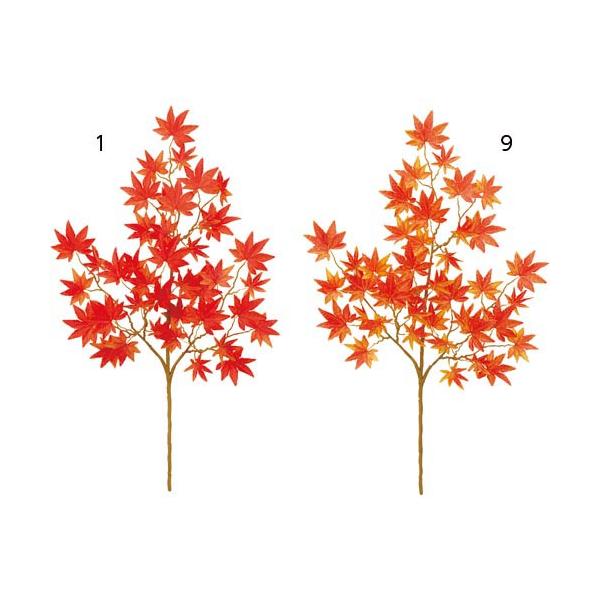 カラー　(1) レッド　(9) オレンジ　【寸法】全長55cm 葉径3〜6cm【素材】ポリエステル商品名の(数字)は花や葉の枚数などを表しており、商品を区別するための商品名の一部です。セットの本数ではありませんのでご注意ください。メーカーよ...