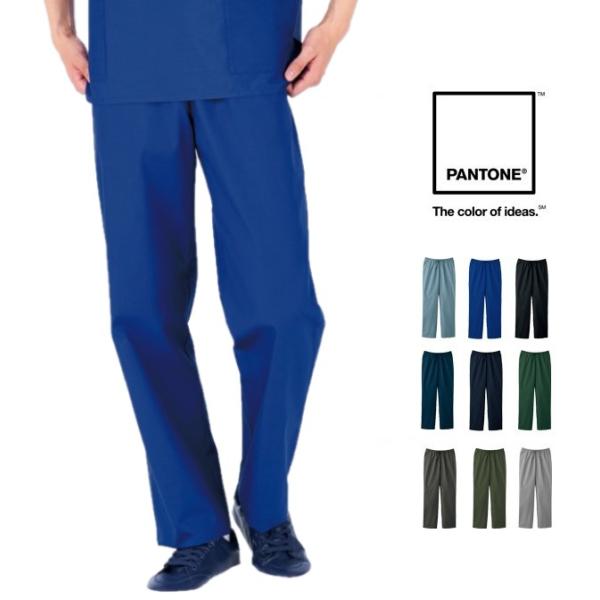 ダンガリーシャツのような肌触りと、使うごとに風合いの出る素材感が特長です。履き心地が楽なウエスト総ゴムタイプ。後ろポケット付き、ウエスト紐入り。吸汗性。5018SC フォーク ナースウェア パンツ 男性用 ストレート パントン 綿混 速乾 ...