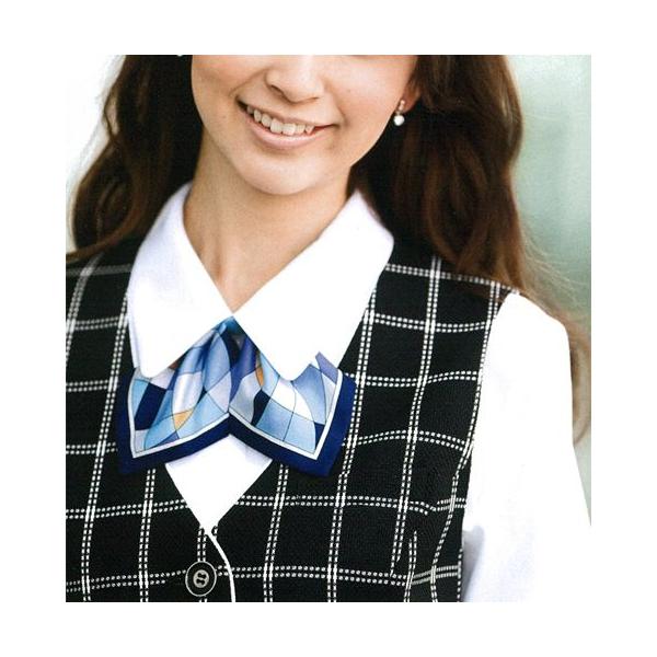 BA9121 ボンマックス オフィス リボン シルク100% BONMAX レディース レディス アクセサリー おしゃれ  仕事服 OL 事務服 受付 涼しい オフィスウェア 制服 ユニフォーム ブルー  白衣ネット