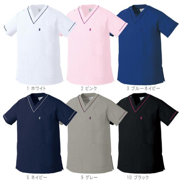 MZ-0092 チトセ ミズノ ナースウェア スクラブ 男女兼用 半袖 動きやすい PHSポケット 脇下消臭テープ ストレッチ | 白衣ネット ヤフー店 | SitePromo