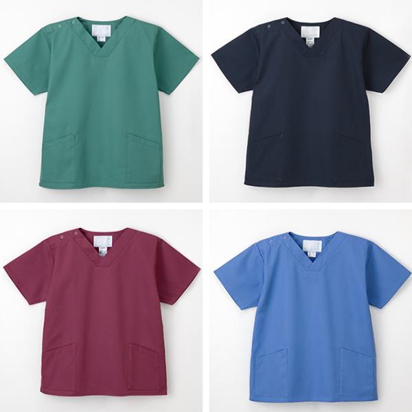 NR8602 ナガイレーベン ナースウェア スクラブ 男女兼用 手術用 両腰ポケット 制菌加工 制菌 吸水効果 NAGAILEBEN 医療用 看護師 ドクター 医師 医者 女医 オペ室 ユニセックス ジャケット 上衣 医務衣  白衣ネット