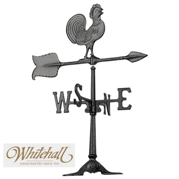 風見鶏　24インチ■カラー : サテンブラック（黒）■オーナメント（風見マスコット）+小型マスト（方位と支柱）+スタンドのセットです■スチール製オーナメント（特殊な耐候性塗料で塗装されています。）■標準サイズより一回り小型の24インチ風見鶏...