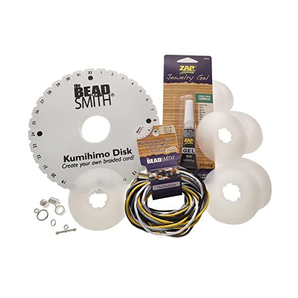 「商品情報」Contains a braiding disk; Zap jewelry gel; eight Bob-Eez No-Tangle thread bobbins;One toggle clasp; two jump rings...