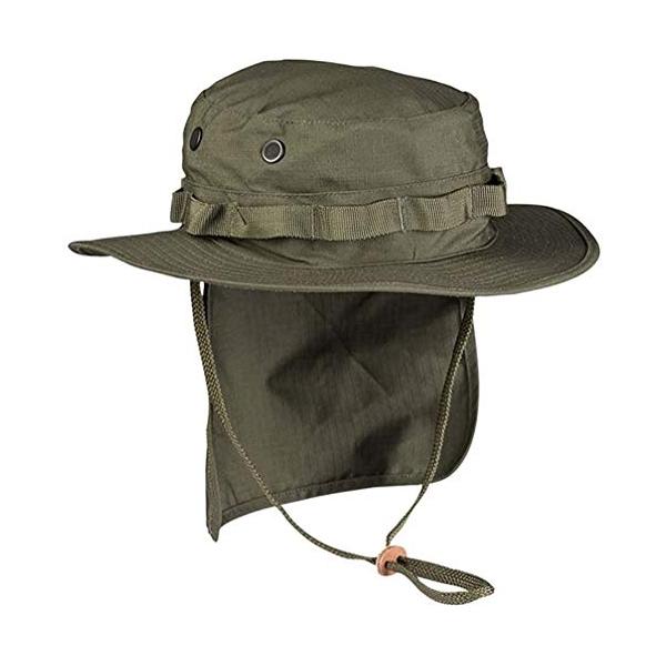 「商品情報」高品質 リップストップ ブリティッシュオリーブドラブ リップストップ ブーニーハット ネックフラップ付き ポリエステル65% とコットン35% のリップストップ生地を使用した丈夫なブーニーハットは、過酷な屋外での使用に最適です。...