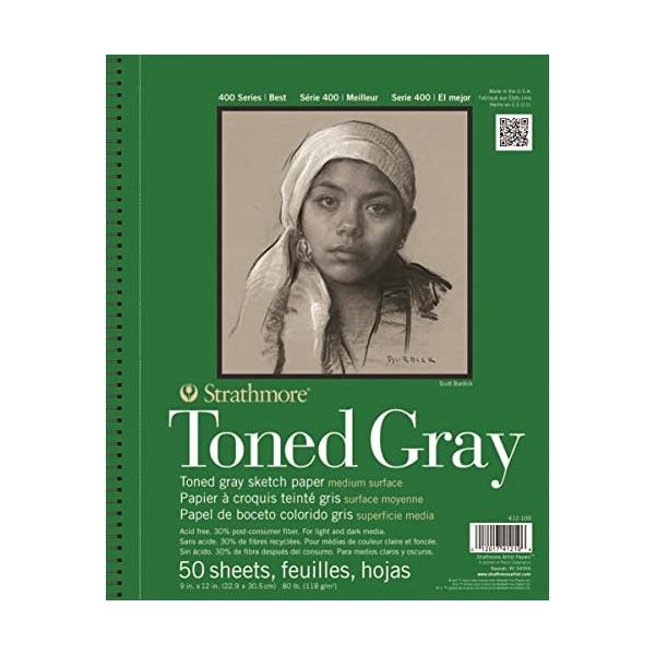 「商品情報」Strathmore Spiral Toned Sketch Book 9"X12"-Gray 50 Sheets ---- 1. 海外直輸入品となりますので、新品であっても、パッケージに多少のダメージがある場合もございますが、...