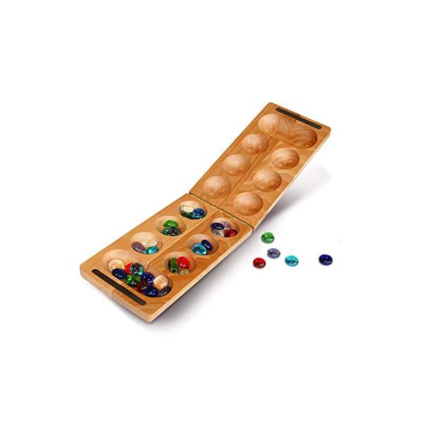 「商品情報」Mancala is a fast-moving ancient African stone game for two players!;Folding board with piano style hinge &amp; ma...