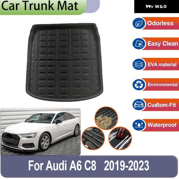 アウディ A6 C8 アクセサリー 4K セダン 2019-23 トランク カーゴトレイ EVA素材 防水 収納 パッド カスタムパーツ アクセサリー 交換用部品Hign-concerned Chemical:NoneFilling Mat...