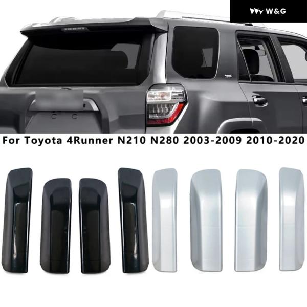 4個 シルバー/ブラック ルーフラック ラゲッジラック トヨタ 4RUNNER N210 N280 2003-2009 2010-2020 バーレールエンドカバー シェルキャップ トリム カスタムパーツ アクセサリー 交換用部品Hign-c...
