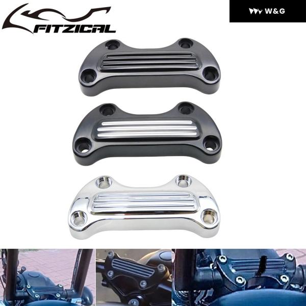 オートバイ バイク ハンドルバー トップクランプバーライザー マウント カバー CNCアルミ ハーレー スポーツスター ツーリングFLH ソフテイル ブレイクアウトダイナProtective parts:Instrument protect...