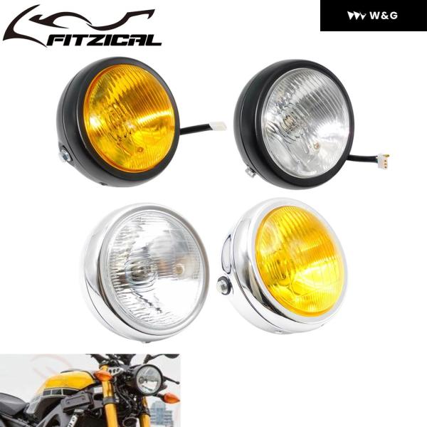 オートバイ バイク 5.75インチ ヘッドライト メタル レトロ ハロゲン フロントライト 12V CG125 GN125 ハーレー スポーツスター ダイナ カフェレーサー カスタムHign-concerned Chemical:NoneC...