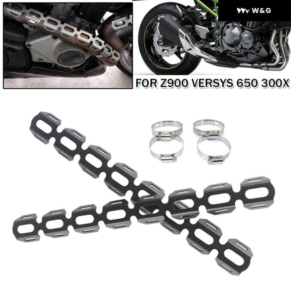VERSYS 650 300X オートバイマフラーパイププロテクターヒールガードヒートシールドカバー KAWASAKI Z1000 Z 400 750 800 Z900 カスタム パーツ アクセサリーHign-concerned Chemi...